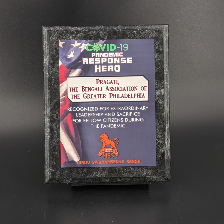 COVID-19 HERO Plaque with ViviColor Print - First Place Awards